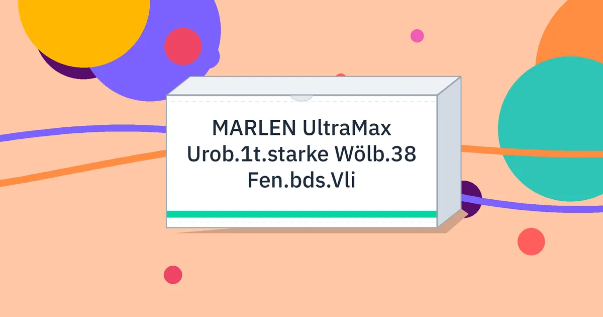 Symbolbild: Packung mit der Aufschrift MARLEN UltraMax Urob.1t.starke Wölb.38 Fen.bds.Vli (PZN 10741565) – Verfügbarkeit und Bezug in Apotheken in Frankfurt am Main