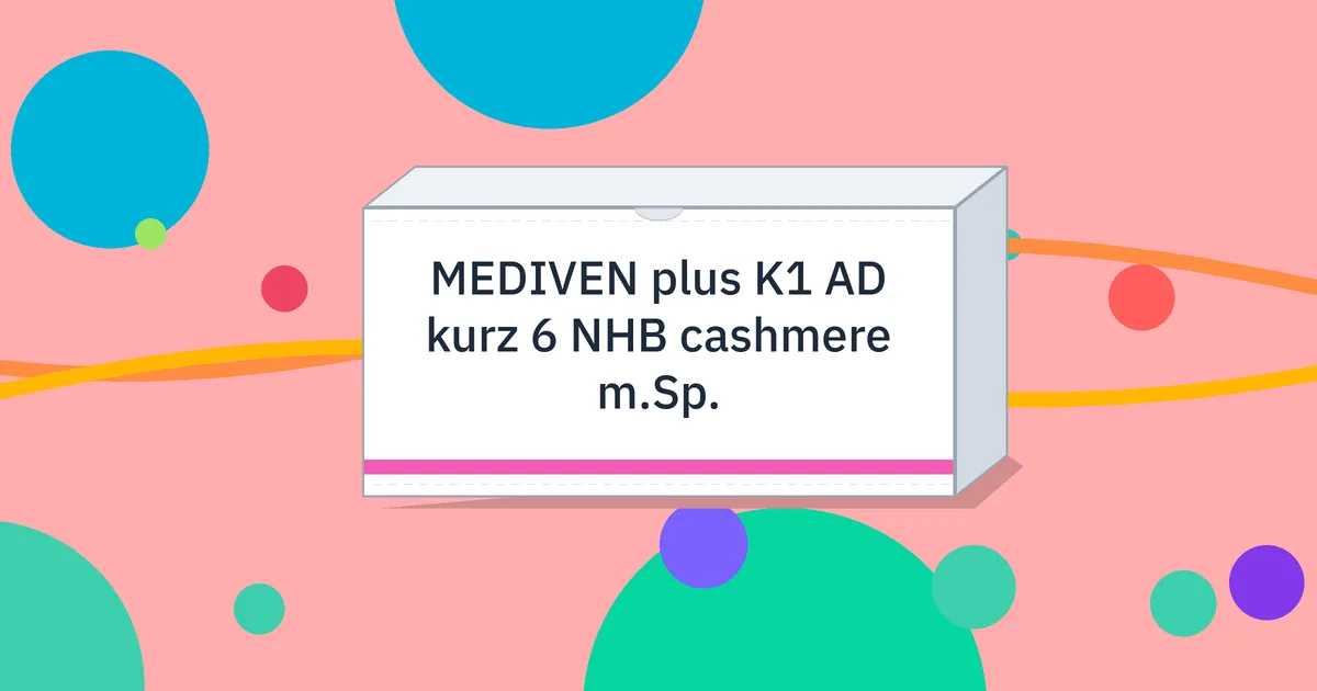 Symbolbild: Packung mit der Aufschrift MEDIVEN plus K1 AD kurz 6 NHB cashmere m.Sp. (PZN 15897711) – Verfügbarkeit und Bezug in Apotheken in Frankfurt am Main