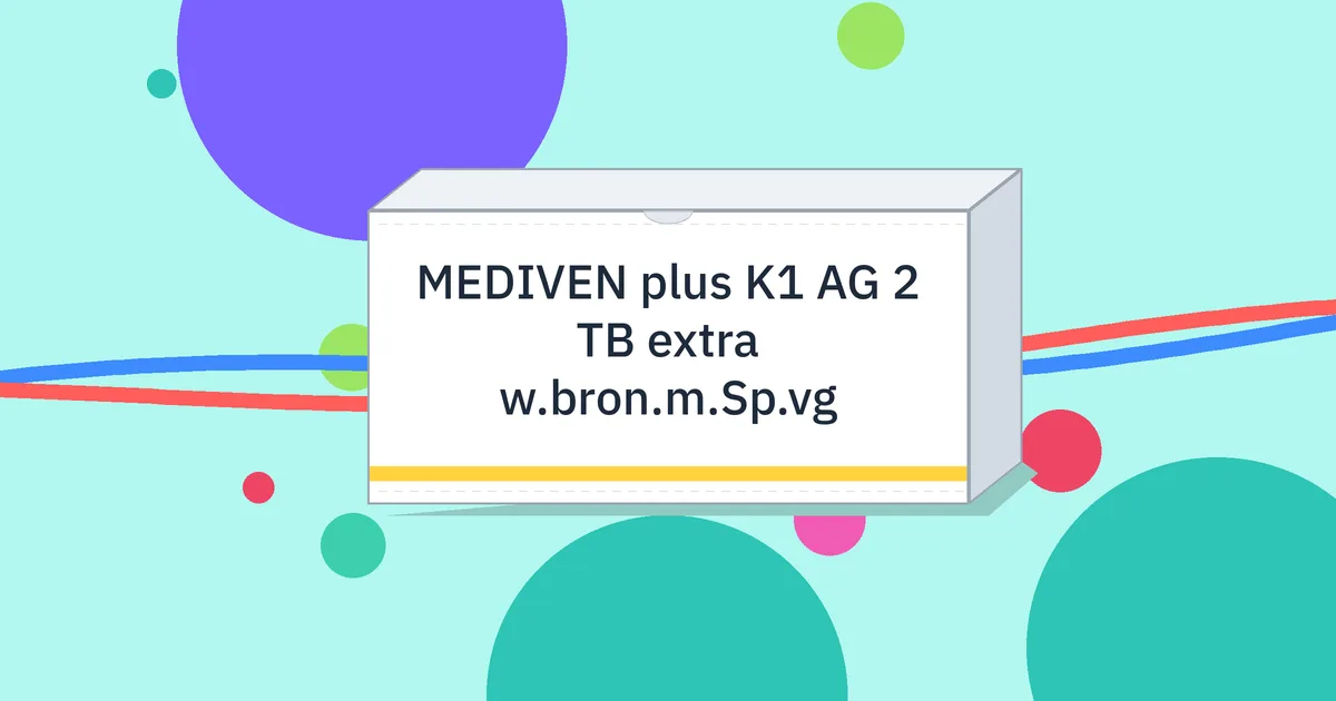 Symbolbild: Packung mit der Aufschrift MEDIVEN plus K1 AG 2 TB extra w.bron.m.Sp.vg (PZN 15067091) – Verfügbarkeit und Bezug in Apotheken in Frankfurt am Main