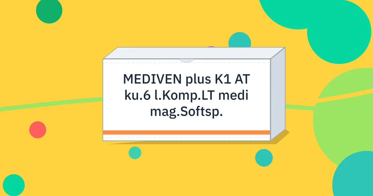 Symbolbild: Packung mit der Aufschrift MEDIVEN plus K1 AT ku.6 l.Komp.LT medi mag.Softsp. (PZN 15029593) – Verfügbarkeit und Bezug in Apotheken in Frankfurt am Main