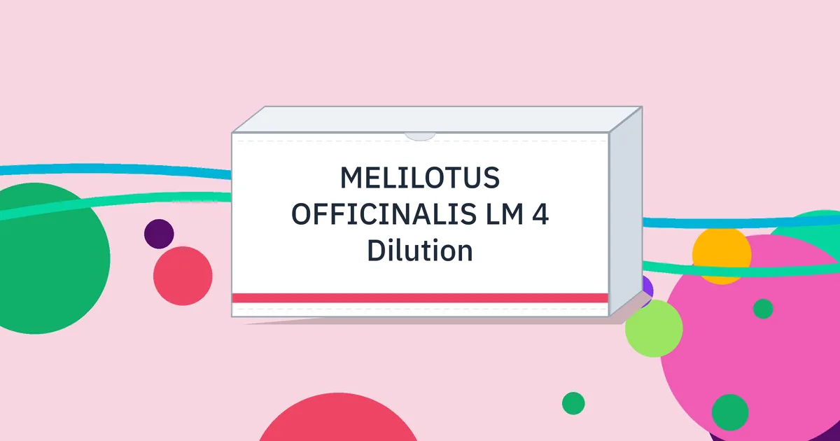 Symbolbild: Packung mit der Aufschrift MELILOTUS OFFICINALIS LM 4 Dilution (PZN 13602752) – Verfügbarkeit und Bezug in Apotheken in Frankfurt am Main