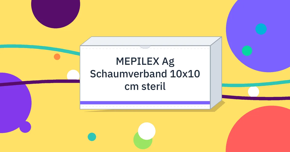 Symbolbild: Packung mit der Aufschrift MEPILEX Ag Schaumverband 10x10 cm steril (PZN 19962084) – Verfügbarkeit und Bezug in Apotheken in Frankfurt am Main