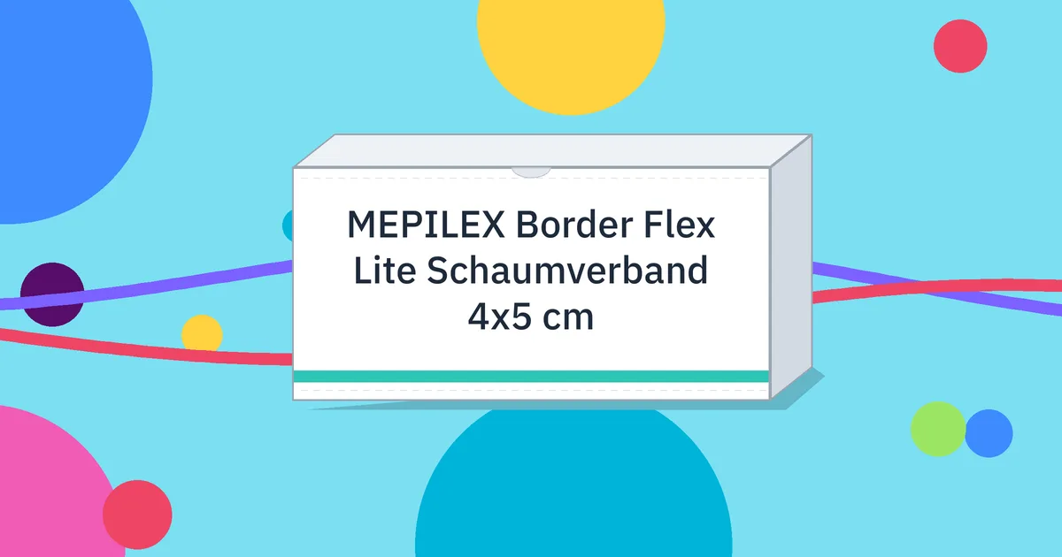 Symbolbild: Packung mit der Aufschrift MEPILEX Border Flex Lite Schaumverband 4x5 cm (PZN 18230999) – Verfügbarkeit und Bezug in Apotheken in Frankfurt am Main