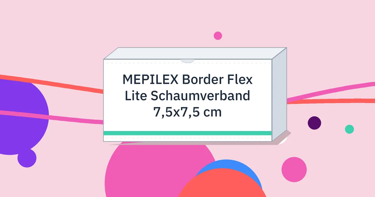 Symbolbild: Packung mit der Aufschrift MEPILEX Border Flex Lite Schaumverband 7,5x7,5 cm (PZN 19667221) – Verfügbarkeit und Bezug in Apotheken in Frankfurt am Main