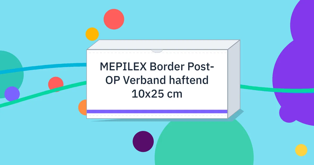 Symbolbild: Packung mit der Aufschrift MEPILEX Border Post-OP Verband haftend 10x25 cm (PZN 14335388) – Verfügbarkeit und Bezug in Apotheken in Frankfurt am Main