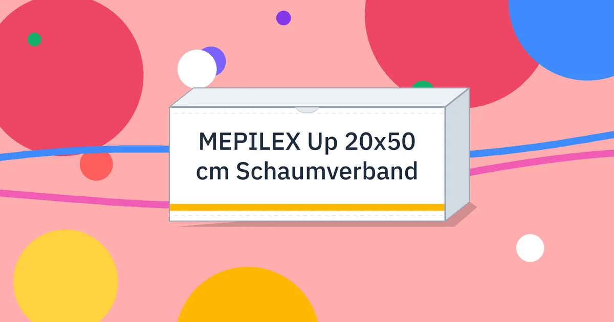 Symbolbild: Packung mit der Aufschrift MEPILEX Up 20x50 cm Schaumverband (PZN 20123779) – Verfügbarkeit und Bezug in Apotheken in Frankfurt am Main