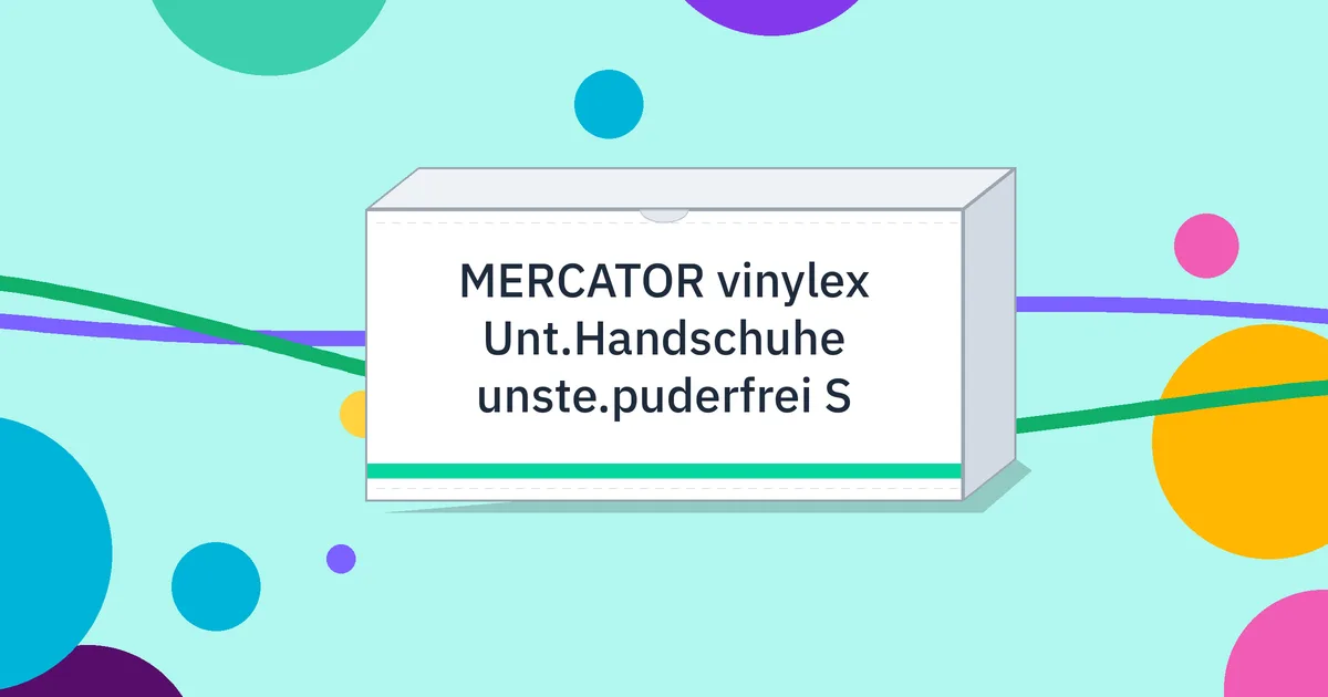 Symbolbild: Packung mit der Aufschrift MERCATOR vinylex Unt.Handschuhe unste.puderfrei S (PZN 19208358) – Verfügbarkeit und Bezug in Apotheken in Frankfurt am Main