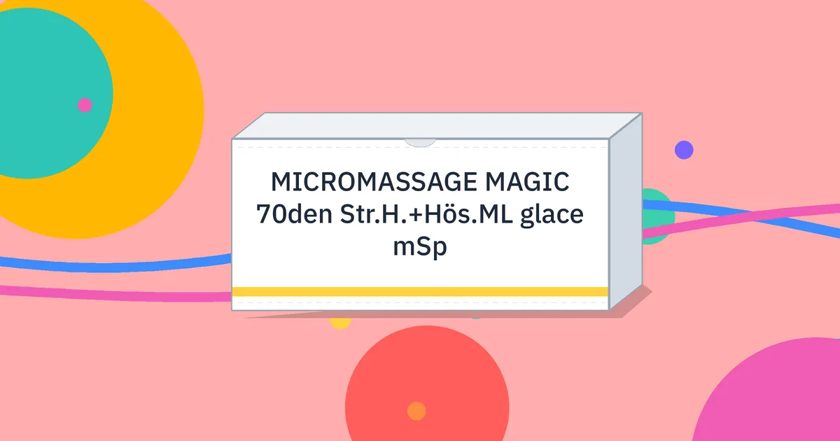 Symbolbild: Packung mit der Aufschrift MICROMASSAGE MAGIC 70den Str.H.+Hös.ML glace mSp (PZN 03990871) – Verfügbarkeit und Bezug in Apotheken in Frankfurt am Main