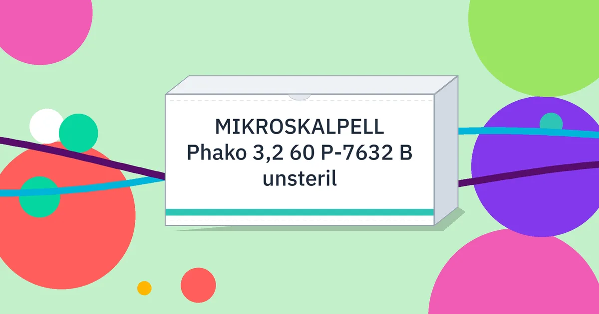 Symbolbild: Packung mit der Aufschrift MIKROSKALPELL Phako 3,2 60 P-7632 B unsteril (PZN 09224474) – Verfügbarkeit und Bezug in Apotheken in Frankfurt am Main