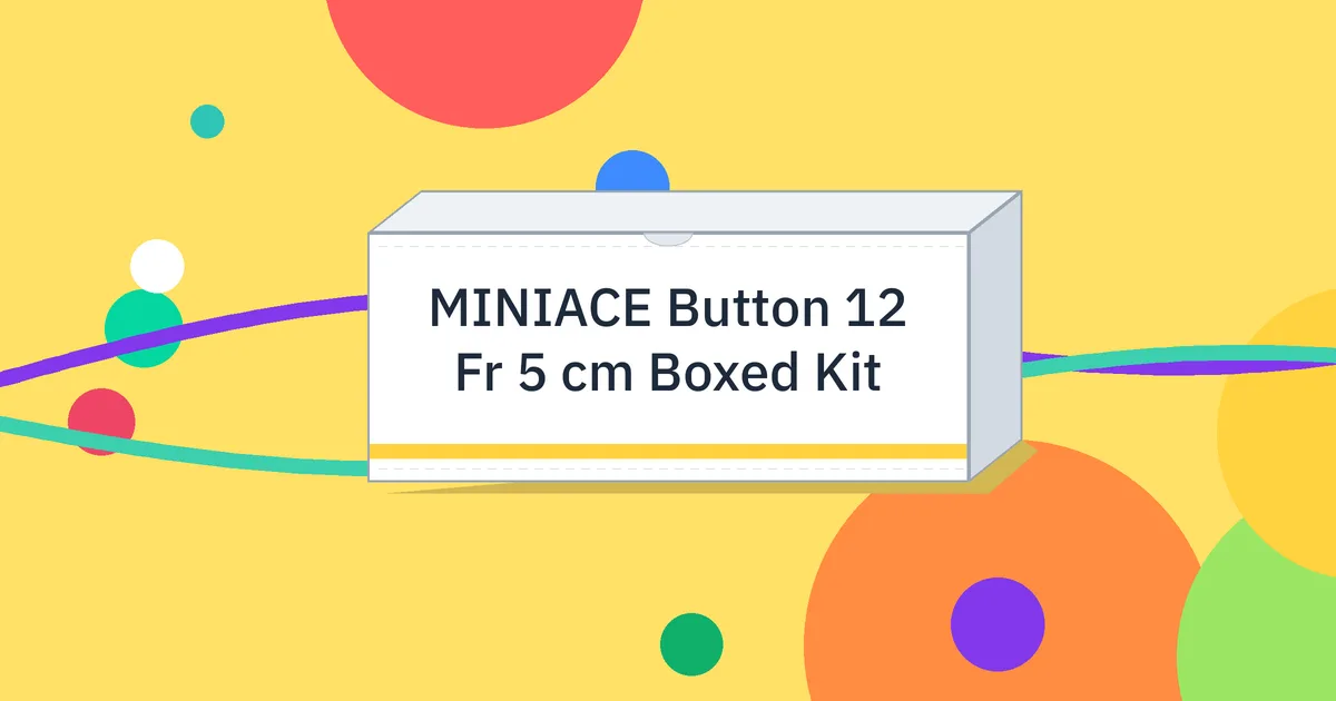 Symbolbild: Packung mit der Aufschrift MINIACE Button 12 Fr 5 cm Boxed Kit (PZN 16953676) – Verfügbarkeit und Bezug in Apotheken in Frankfurt am Main