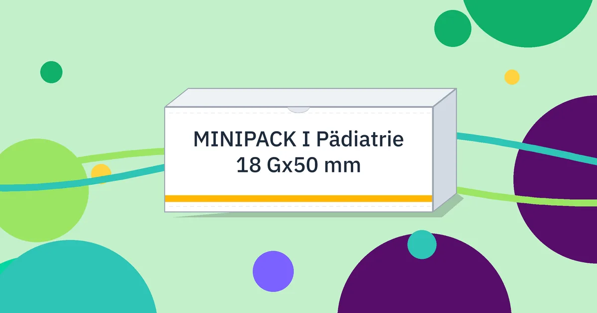 Symbolbild: Packung mit der Aufschrift MINIPACK I Pädiatrie 18 Gx50 mm (PZN 09218048) – Verfügbarkeit und Bezug in Apotheken in Frankfurt am Main