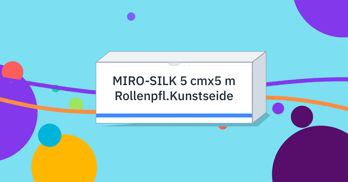 Symbolbild: Packung mit der Aufschrift MIRO-SILK 5 cmx5 m Rollenpfl.Kunstseide (PZN 01213123) – Verfügbarkeit und Bezug in Apotheken in Frankfurt am Main