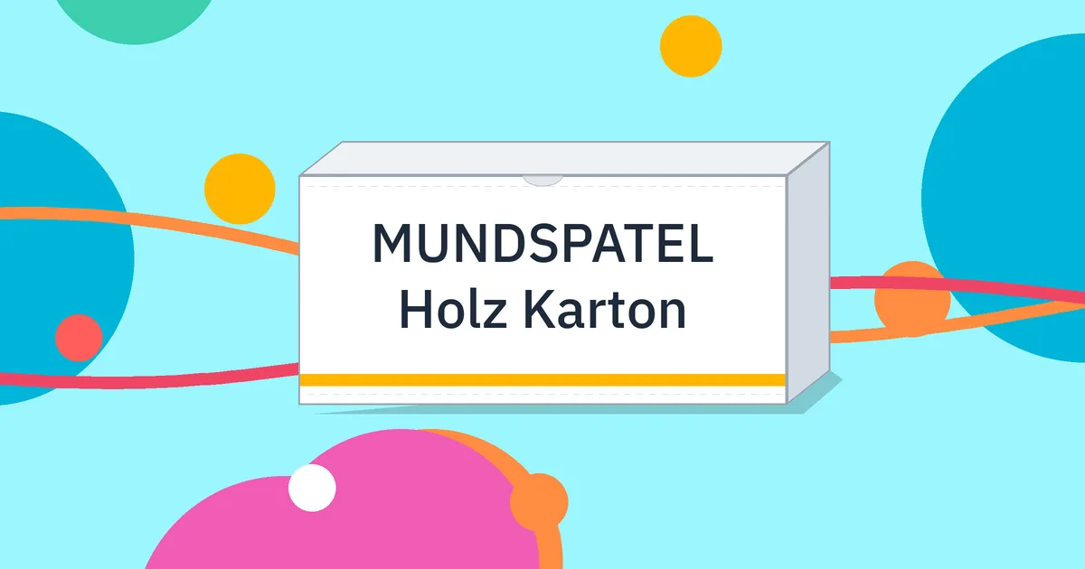 Symbolbild: Packung mit der Aufschrift MUNDSPATEL Holz Karton (PZN 03903961) – Verfügbarkeit und Bezug in Apotheken in Frankfurt am Main