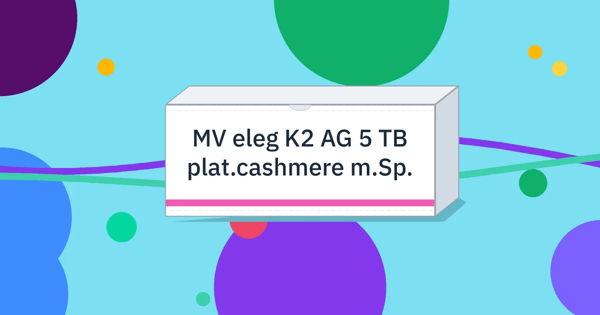 Symbolbild: Packung mit der Aufschrift MV eleg K2 AG 5 TB plat.cashmere m.Sp. (PZN 14677226) – Verfügbarkeit und Bezug in Apotheken in Frankfurt am Main