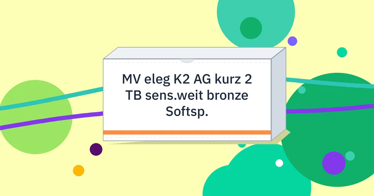 Symbolbild: Packung mit der Aufschrift MV eleg K2 AG kurz 2 TB sens.weit bronze Softsp. (PZN 14716854) – Verfügbarkeit und Bezug in Apotheken in Frankfurt am Main