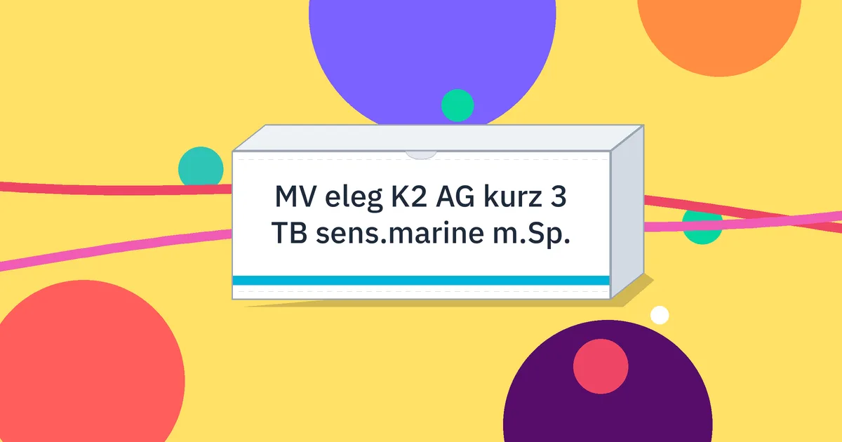 Symbolbild: Packung mit der Aufschrift MV eleg K2 AG kurz 3 TB sens.marine m.Sp. (PZN 14606522) – Verfügbarkeit und Bezug in Apotheken in Frankfurt am Main
