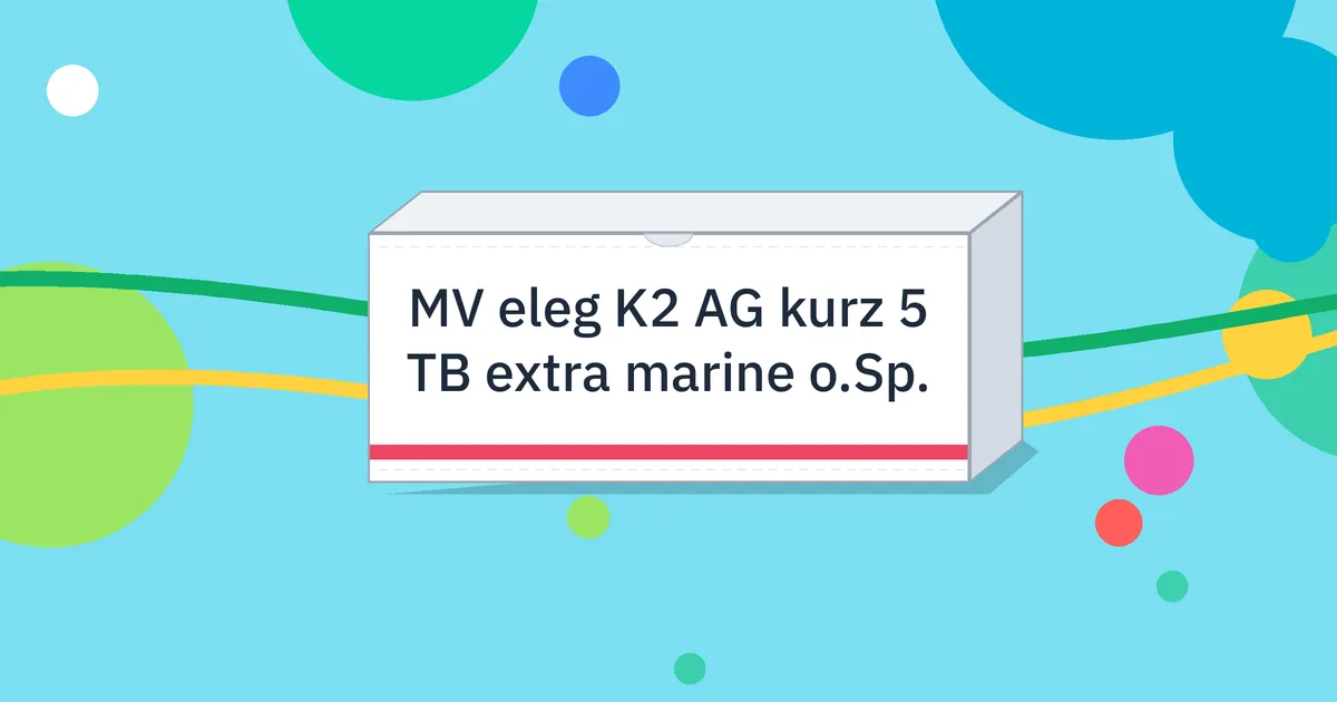 Symbolbild: Packung mit der Aufschrift MV eleg K2 AG kurz 5 TB extra marine o.Sp. (PZN 14605818) – Verfügbarkeit und Bezug in Apotheken in Frankfurt am Main