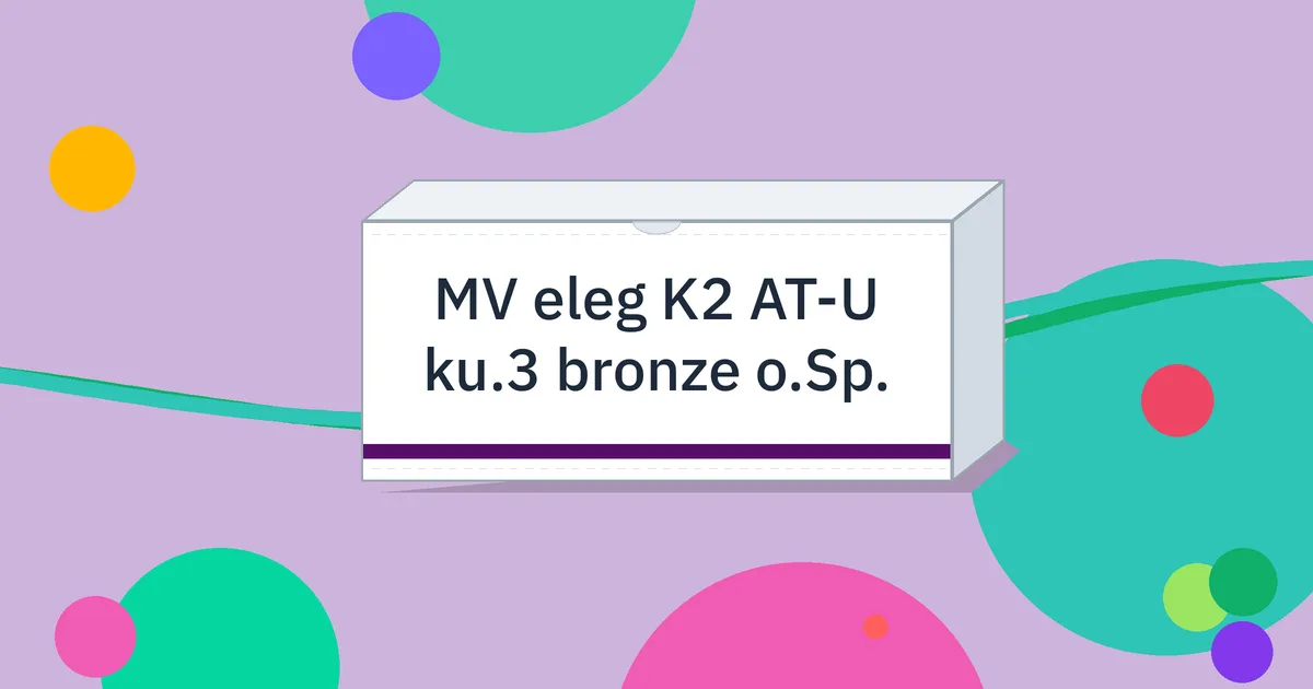 Symbolbild: Packung mit der Aufschrift MV eleg K2 AT-U ku.3 bronze o.Sp. (PZN 15289130) – Verfügbarkeit und Bezug in Apotheken in Frankfurt am Main