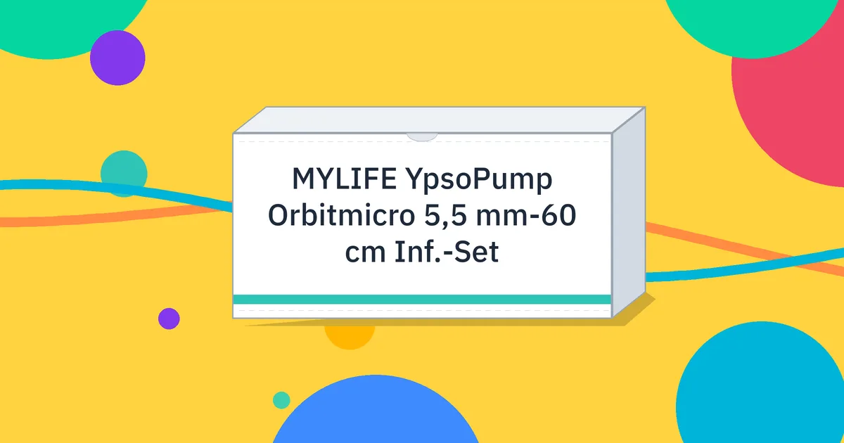 Symbolbild: Packung mit der Aufschrift MYLIFE YpsoPump Orbitmicro 5,5 mm-60 cm Inf.-Set (PZN 11012816) – Verfügbarkeit und Bezug in Apotheken in Frankfurt am Main