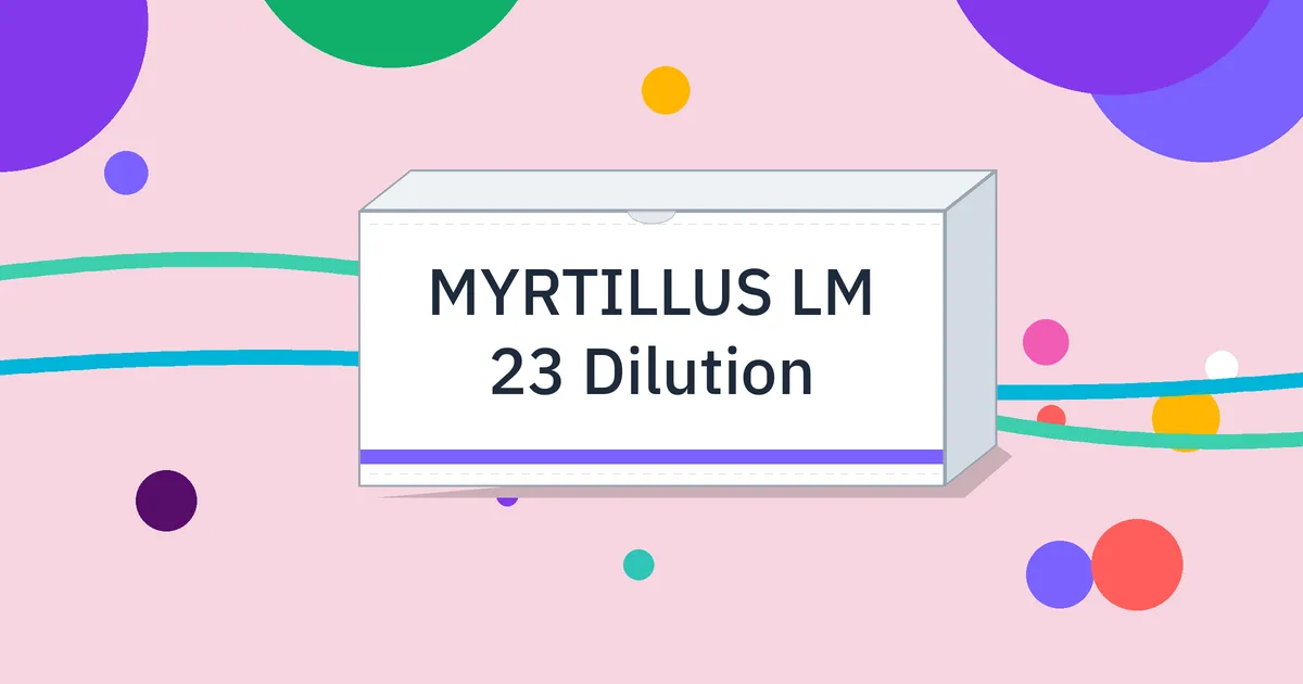 Symbolbild: Packung mit der Aufschrift MYRTILLUS LM 23 Dilution (PZN 13613632) – Verfügbarkeit und Bezug in Apotheken in Frankfurt am Main