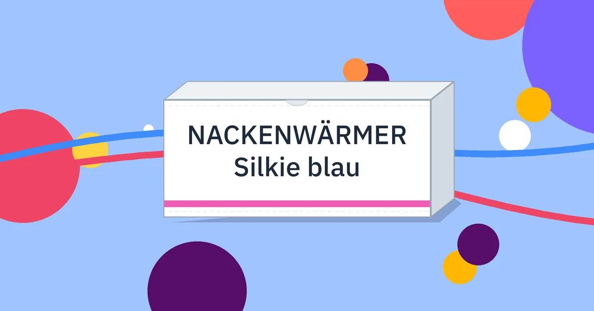 Symbolbild: Packung mit der Aufschrift NACKENWÄRMER Silkie blau (PZN 12477233) – Verfügbarkeit und Bezug in Apotheken in Frankfurt am Main