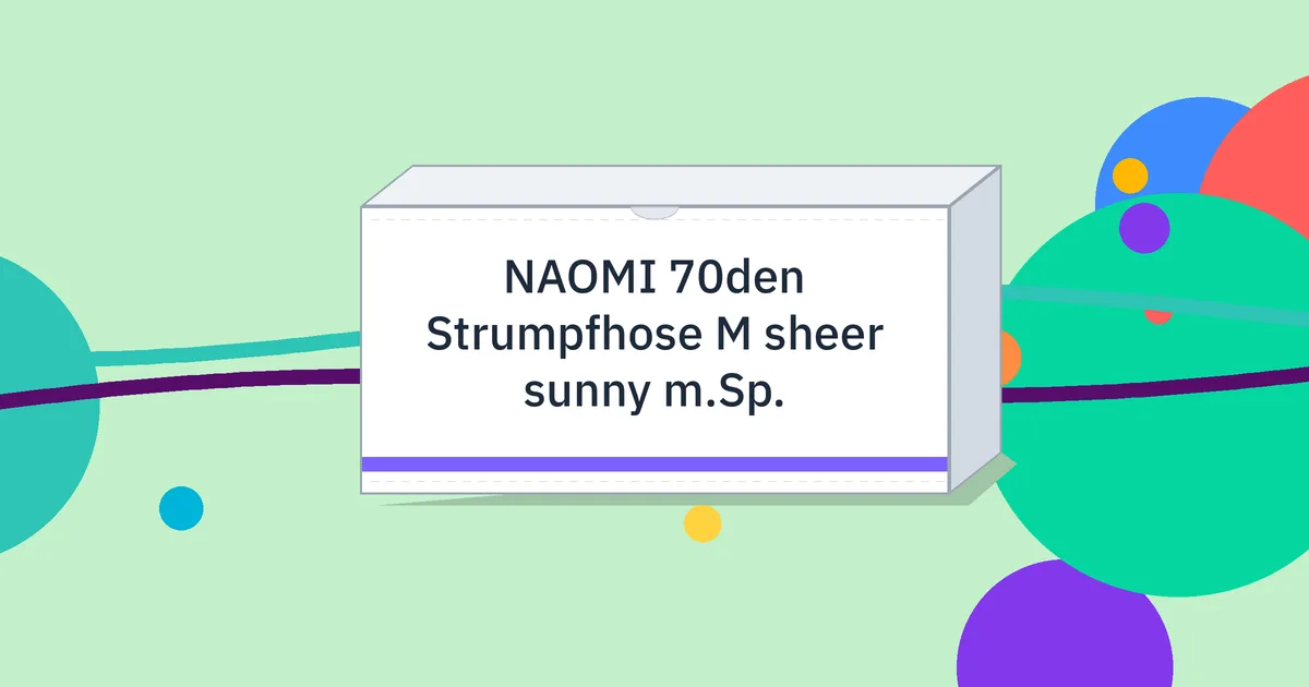 Symbolbild: Packung mit der Aufschrift NAOMI 70den Strumpfhose M sheer sunny m.Sp. (PZN 16180004) – Verfügbarkeit und Bezug in Apotheken in Frankfurt am Main