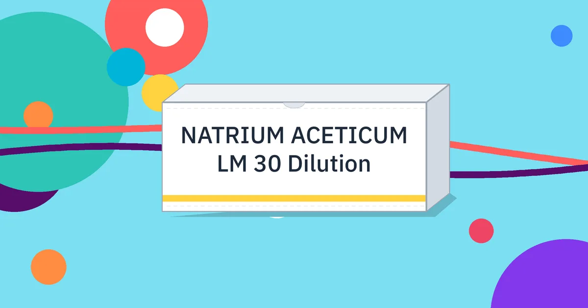 Symbolbild: Packung mit der Aufschrift NATRIUM ACETICUM LM 30 Dilution (PZN 12959156) – Verfügbarkeit und Bezug in Apotheken in Frankfurt am Main