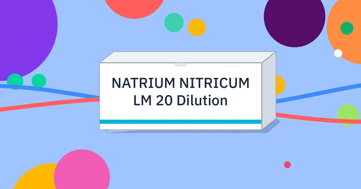 Symbolbild: Packung mit der Aufschrift NATRIUM NITRICUM LM 20 Dilution (PZN 12965754) – Verfügbarkeit und Bezug in Apotheken in Frankfurt am Main