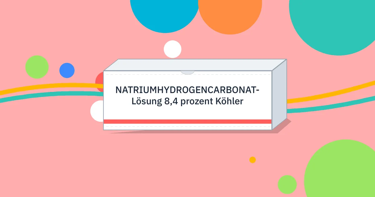 Symbolbild: Packung mit der Aufschrift NATRIUMHYDROGENCARBONAT-Lösung 8,4 prozent Köhler (PZN 02783207) – Verfügbarkeit und Bezug in Apotheken in Frankfurt am Main