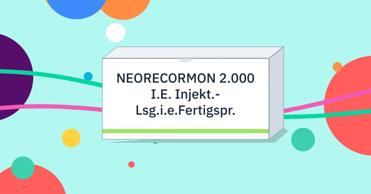 Symbolbild: Packung mit der Aufschrift NEORECORMON 2.000 I.E. Injekt.-Lsg.i.e.Fertigspr. (PZN 01307864) – Verfügbarkeit und Bezug in Apotheken in Frankfurt am Main