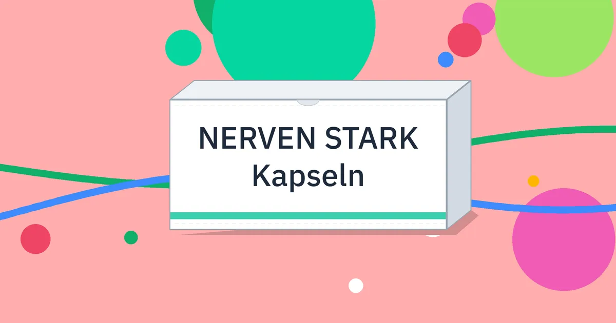 Symbolbild: Packung mit der Aufschrift NERVEN STARK Kapseln (PZN 11081415) – Verfügbarkeit und Bezug in Apotheken in Frankfurt am Main