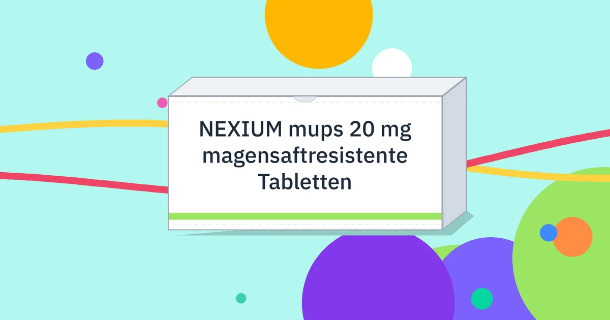 Symbolbild: Packung mit der Aufschrift NEXIUM mups 20 mg magensaftresistente Tabletten (PZN 19439626) – Verfügbarkeit und Bezug in Apotheken in Frankfurt am Main