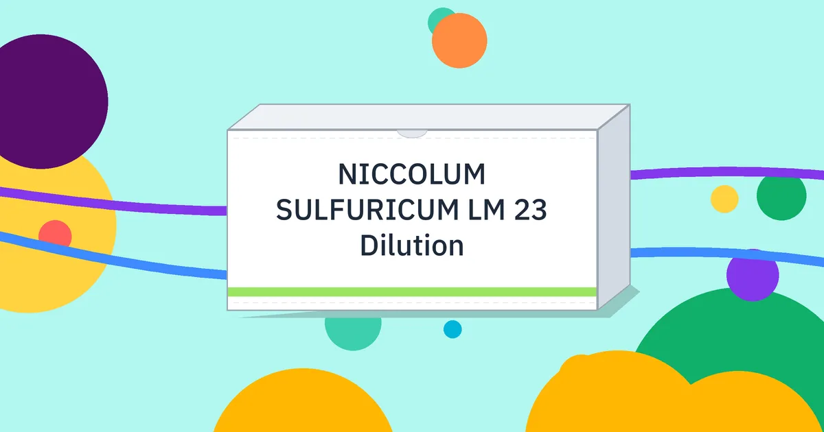 Symbolbild: Packung mit der Aufschrift NICCOLUM SULFURICUM LM 23 Dilution (PZN 12968758) – Verfügbarkeit und Bezug in Apotheken in Frankfurt am Main