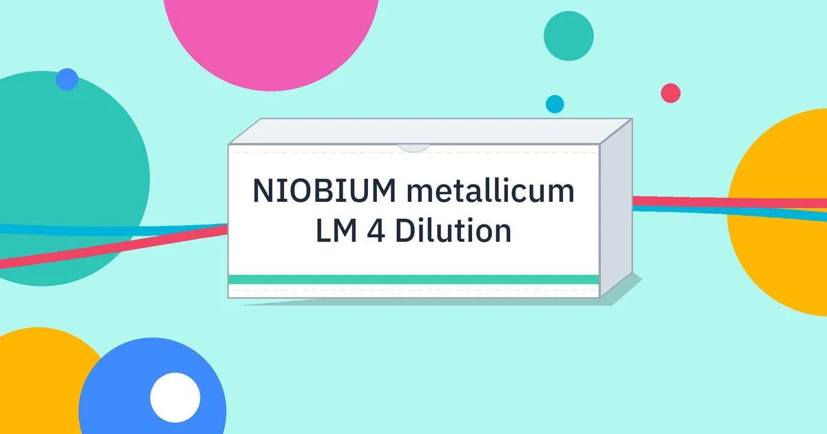 Symbolbild: Packung mit der Aufschrift NIOBIUM metallicum LM 4 Dilution (PZN 13619020) – Verfügbarkeit und Bezug in Apotheken in Frankfurt am Main