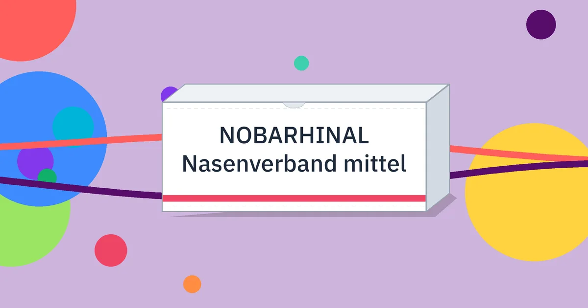 Symbolbild: Packung mit der Aufschrift NOBARHINAL Nasenverband mittel (PZN 00273560) – Verfügbarkeit und Bezug in Apotheken in Frankfurt am Main