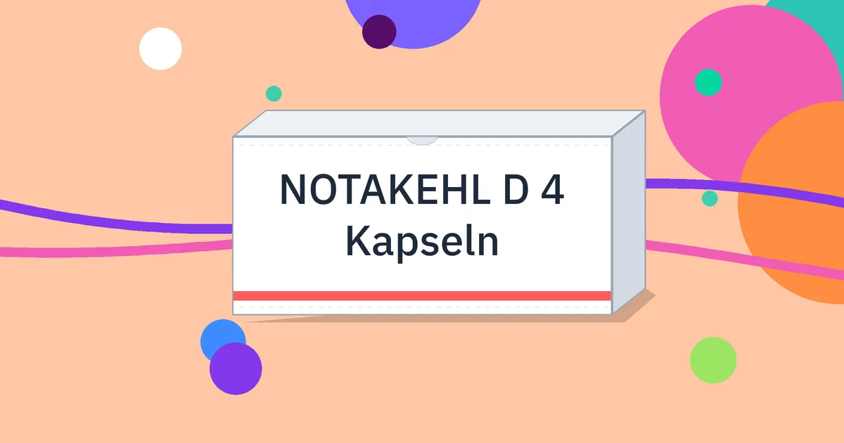 Symbolbild: Packung mit der Aufschrift NOTAKEHL D 4 Kapseln (PZN 04383222) – Verfügbarkeit und Bezug in Apotheken in Frankfurt am Main