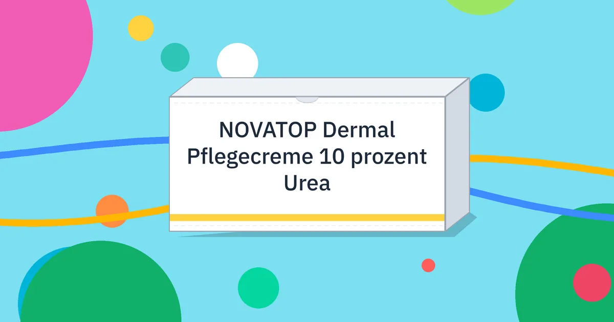 Symbolbild: Packung mit der Aufschrift NOVATOP Dermal Pflegecreme 10 prozent Urea (PZN 06091819) – Verfügbarkeit und Bezug in Apotheken in Frankfurt am Main