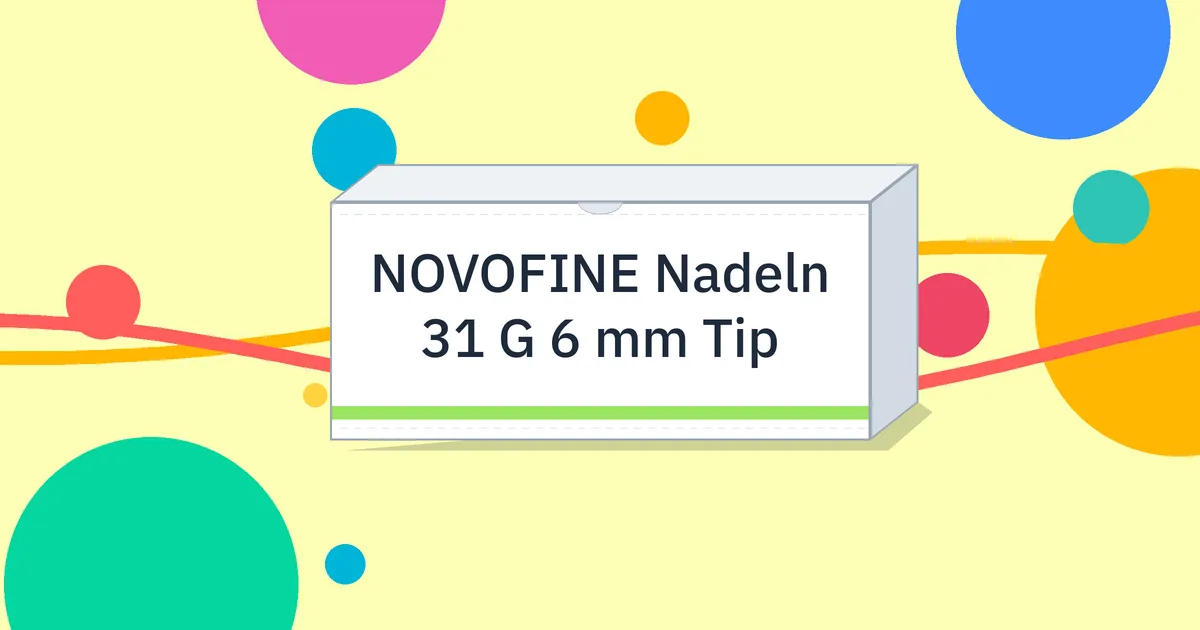 Symbolbild: Packung mit der Aufschrift NOVOFINE Nadeln 31 G 6 mm Tip (PZN 19096267) – Verfügbarkeit und Bezug in Apotheken in Frankfurt am Main