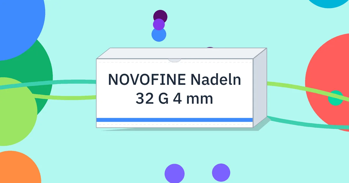 Symbolbild: Packung mit der Aufschrift NOVOFINE Nadeln 32 G 4 mm (PZN 18185856) – Verfügbarkeit und Bezug in Apotheken in Frankfurt am Main