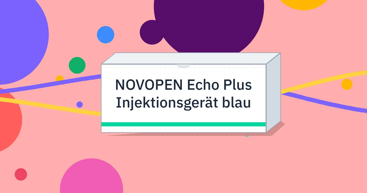 Symbolbild: Packung mit der Aufschrift NOVOPEN Echo Plus Injektionsgerät blau (PZN 18467804) – Verfügbarkeit und Bezug in Apotheken in Frankfurt am Main
