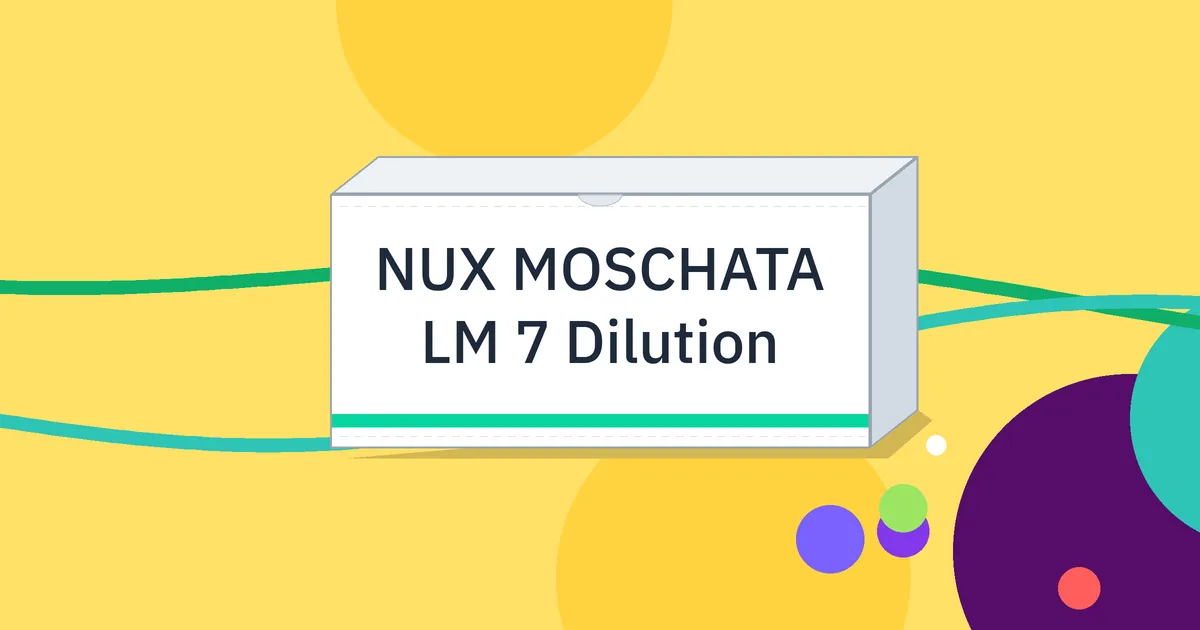 Symbolbild: Packung mit der Aufschrift NUX MOSCHATA LM 7 Dilution (PZN 12969901) – Verfügbarkeit und Bezug in Apotheken in Frankfurt am Main