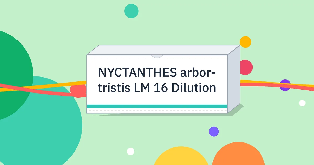 Symbolbild: Packung mit der Aufschrift NYCTANTHES arbor-tristis LM 16 Dilution (PZN 13621011) – Verfügbarkeit und Bezug in Apotheken in Frankfurt am Main