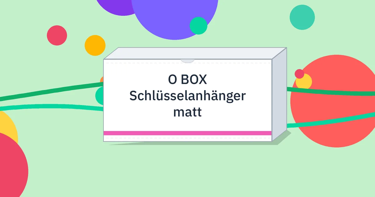 Symbolbild: Packung mit der Aufschrift O BOX Schlüsselanhänger matt (PZN 01663412) – Verfügbarkeit und Bezug in Apotheken in Frankfurt am Main