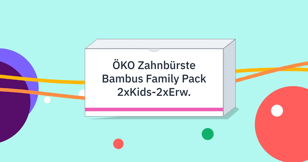 Symbolbild: Packung mit der Aufschrift ÖKO Zahnbürste Bambus Family Pack 2xKids-2xErw. (PZN 18054031) – Verfügbarkeit und Bezug in Apotheken in Frankfurt am Main