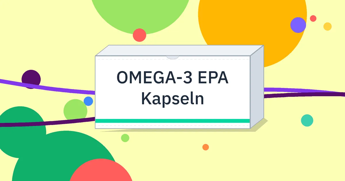 Symbolbild: Packung mit der Aufschrift OMEGA-3 EPA Kapseln (PZN 09398872) – Verfügbarkeit und Bezug in Apotheken in Frankfurt am Main