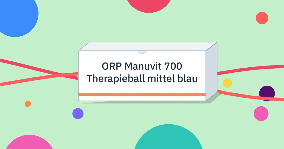 Symbolbild: Packung mit der Aufschrift ORP Manuvit 700 Therapieball mittel blau (PZN 05360387) – Verfügbarkeit und Bezug in Apotheken in Frankfurt am Main
