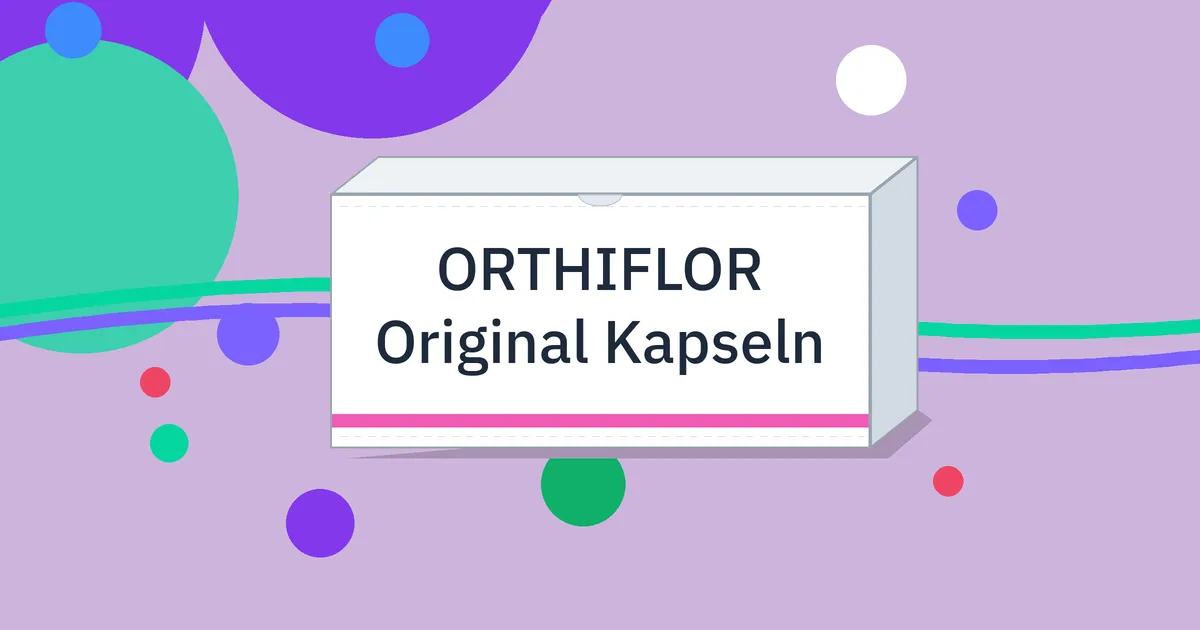 Symbolbild: Packung mit der Aufschrift ORTHIFLOR Original Kapseln (PZN 20415111) – Verfügbarkeit und Bezug in Apotheken in Frankfurt am Main