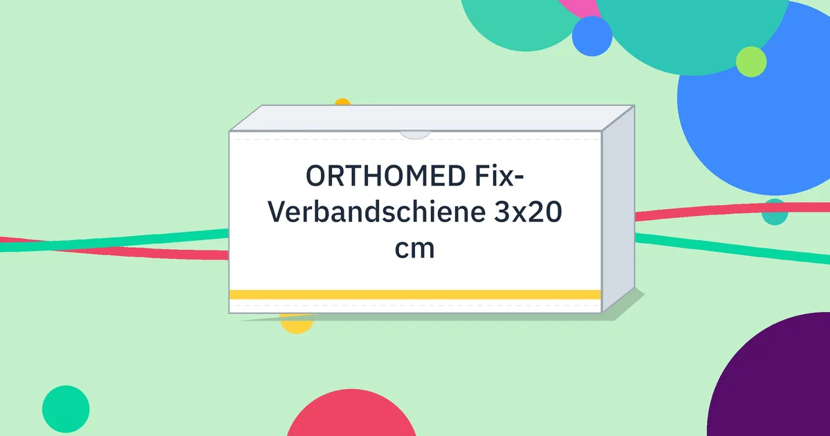 Symbolbild: Packung mit der Aufschrift ORTHOMED Fix-Verbandschiene 3x20 cm (PZN 11516735) – Verfügbarkeit und Bezug in Apotheken in Frankfurt am Main