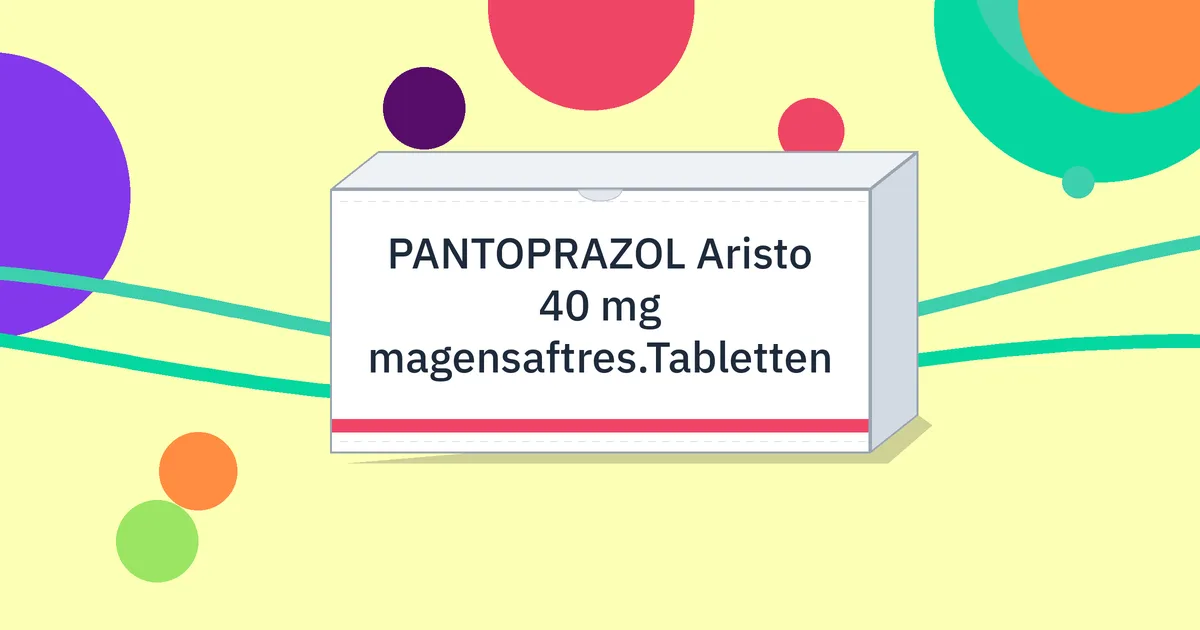 Symbolbild: Packung mit der Aufschrift PANTOPRAZOL Aristo 40 mg magensaftres.Tabletten (PZN 02129465) – Verfügbarkeit und Bezug in Apotheken in Frankfurt am Main