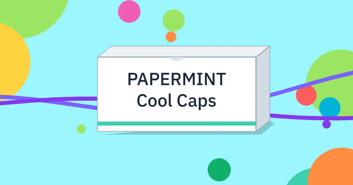 Symbolbild: Packung mit der Aufschrift PAPERMINT Cool Caps (PZN 19828457) – Verfügbarkeit und Bezug in Apotheken in Frankfurt am Main